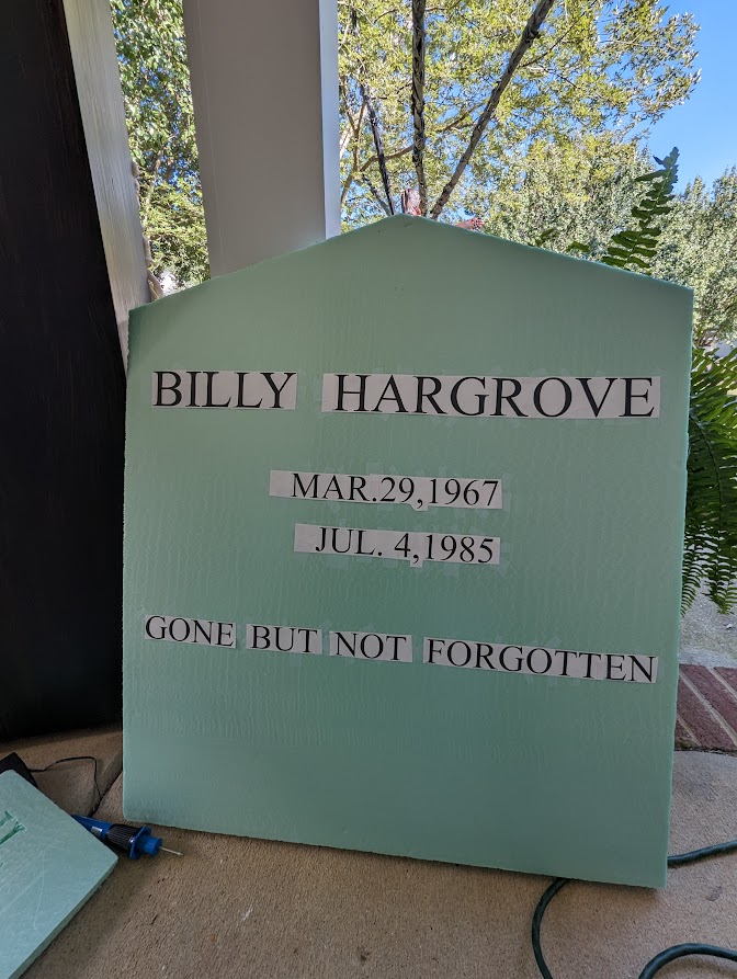 Making Billy’s Tombstone from Stranger Things | Frugal Frights and Delights